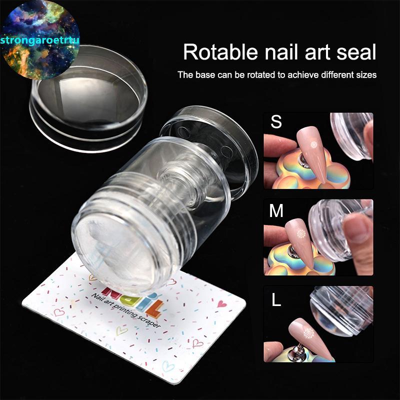 Strongaroetrtu Rotatable เล็บ Stamper Jelly พิมพ์ซิลิโคนเล็บ Stamping ...