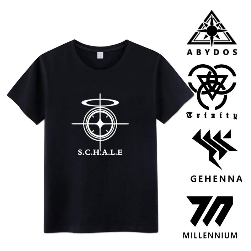 เสื้อยืด Blue Archive SCHAE Logo ทำจากผ้าฝ้าย 100%, สวมใส่ง่ายสำหรับ ...