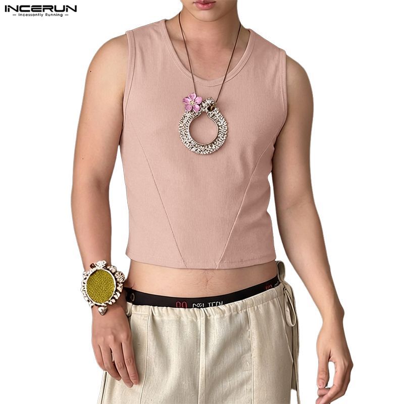 INCERUN แขนกุด สไตล์เกาหลี ออกแบบ Lace-Up สำหรับหนุ่มๆ ในซั머 | Shopee ...