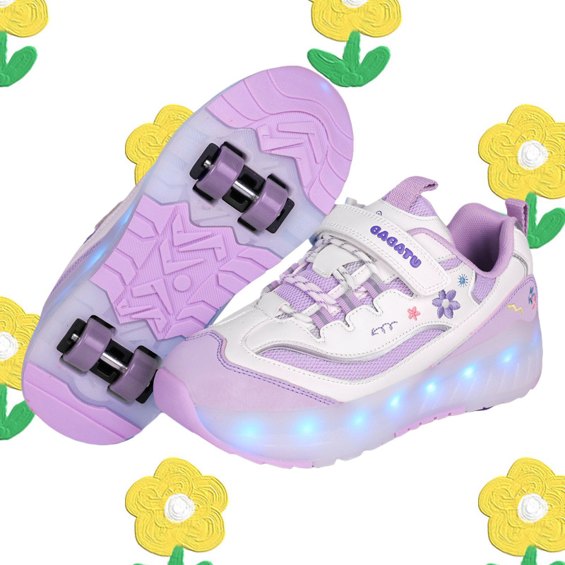 30-34 รองเท้าล้อถอดได้ Roller Shoes โรลเลอร์สเก็ตสำหรับเด็ก Double-W ...