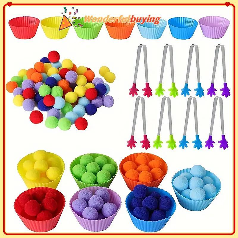 WBTH 78PCS กิจกรรมการเรียนรู้ก่อนวัยเรียนของเล่นคณิตศาสตร์เด็ก Rainbow ...