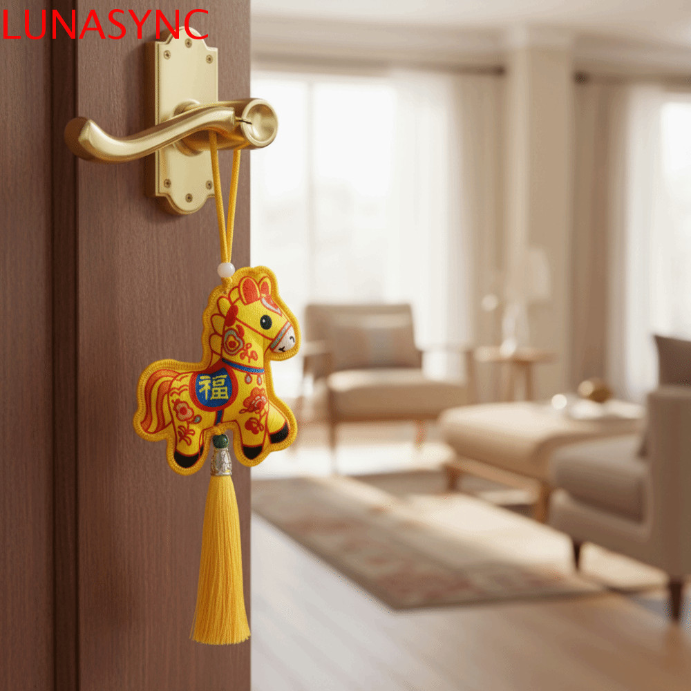 LUNASYNC Zodiac Mascot จี้,พู่ Blessing Lucky หอมกระเป๋า, ปีม้าเย็บปัก ...