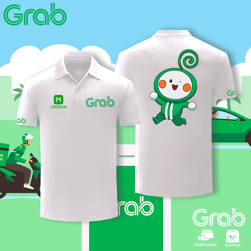 【สินค้าพร้อมส่ง】Polo Grab Food Rider Baju Grab Classic Polo เสื้อโปโล ...