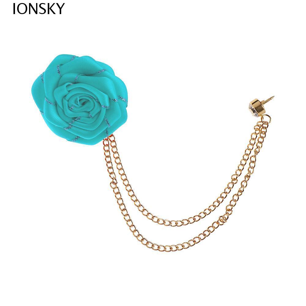 IONSKY Lapel Pin แบบโรเซอร์บบอนฟลาวเชน สไตล์เกาหลีสำหรับผู้ชาย | Shopee ...