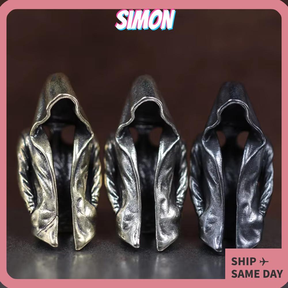 SIMON EDC DIY Paracord, เสื้อคลุมลูกปัดทองเหลืองแขวน Charms สร้อยข้อมือ ...