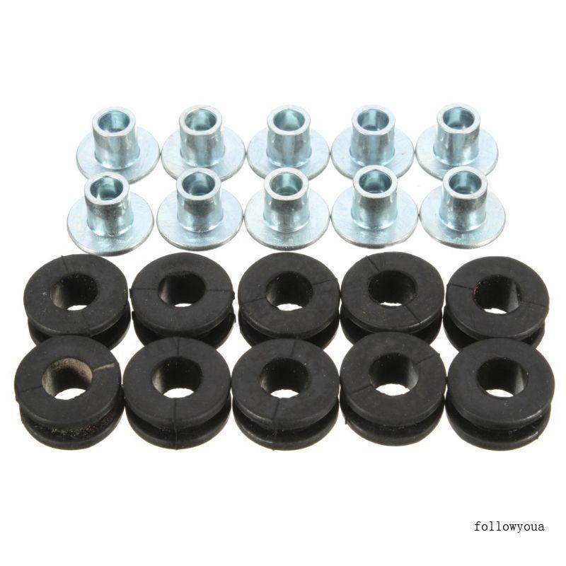 Fol 10 ชิ้นยางรถจักรยานยนต์ Grommets Bolt Kit อุปกรณ์เบาะบรรเทาความดัน ...