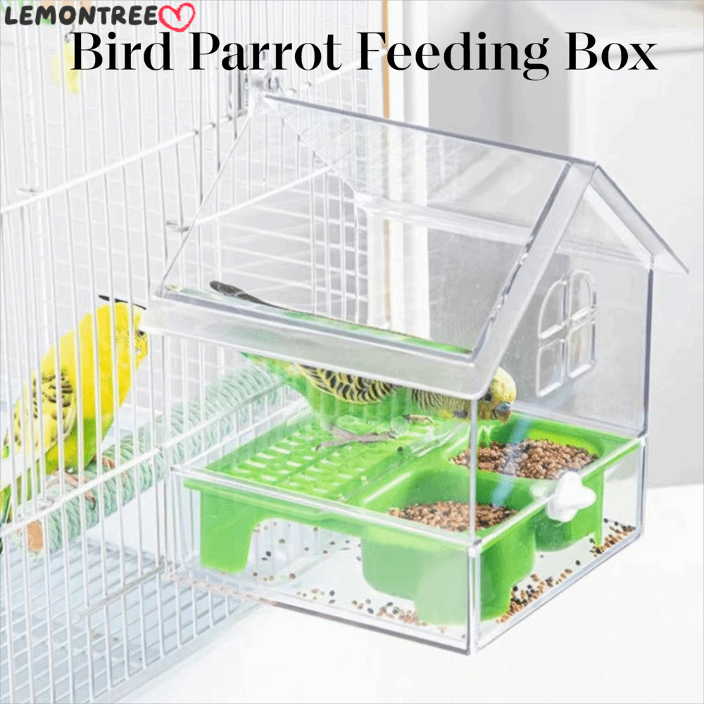 LEMONTREE Bird Parrot Feeding Box, 3 in 1 Anti Spill Bird Feeder, แบบพก ...