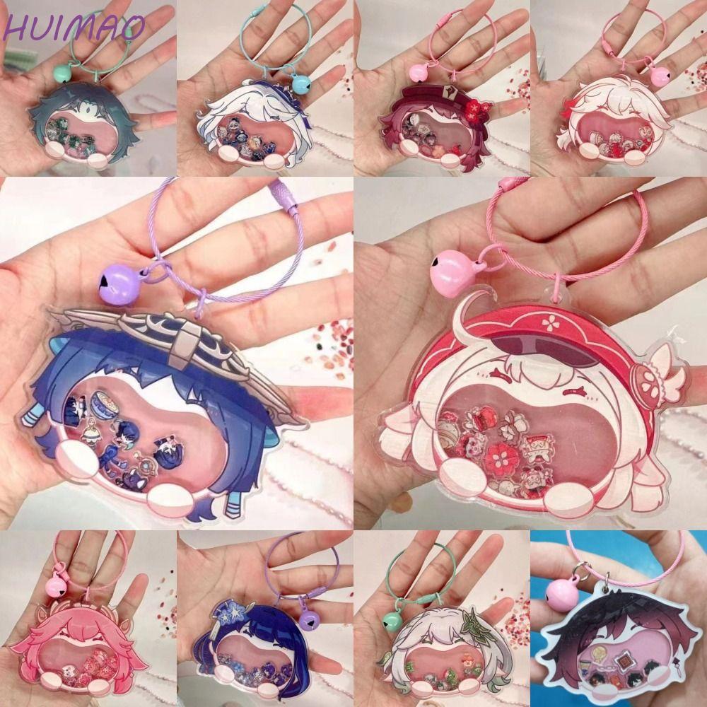 HUIMAO Genshin Impact Keyring, Shake ปากโยกของเล่น Impact เกมพวงกุญแจ ...