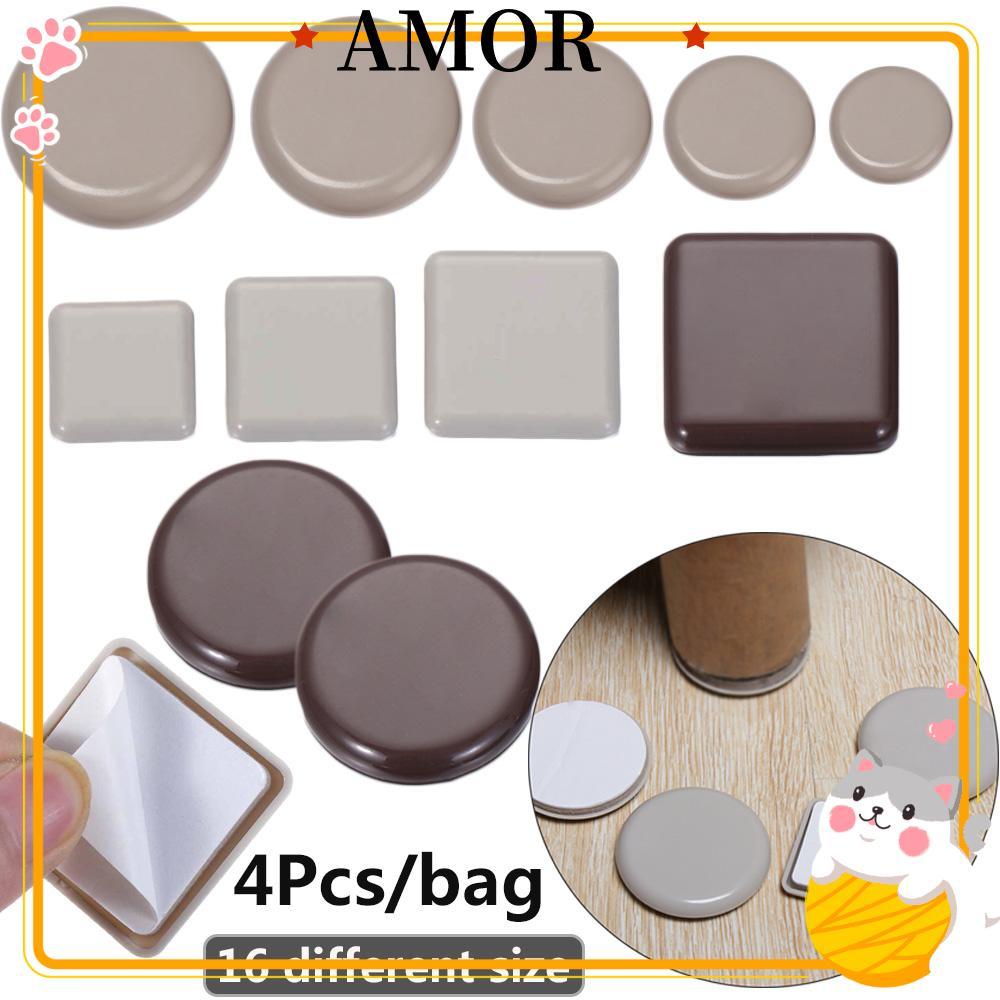 AMOR 4 ชิ้น Slip Mat รอบสวมใส่ Easy Move กันชนตารางโซฟา Self-Adhesive ...