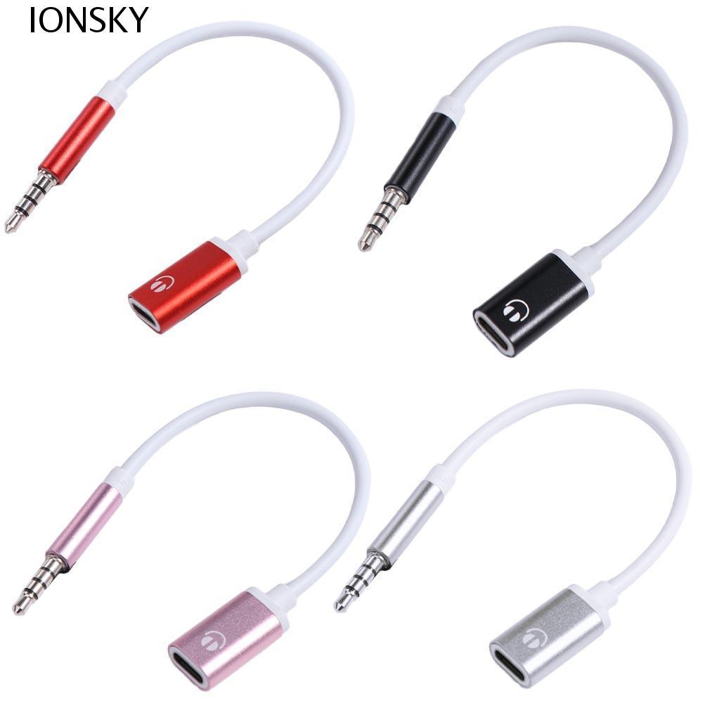 IONSKY 3.5 มม.ตัวแปลงหญิง Type-C, สาย Aux Type C หญิง Type-C ถึง 3.5 ...