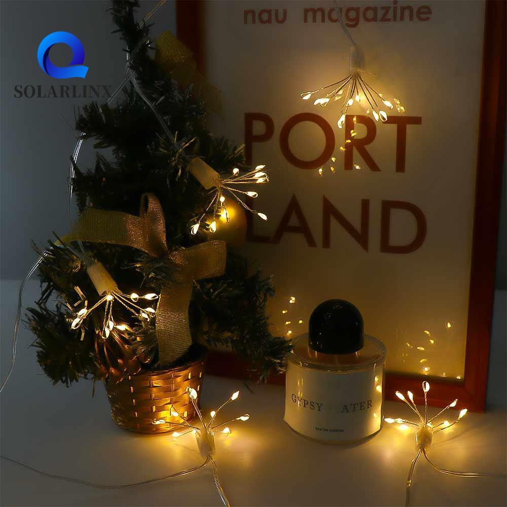 SOLARLINX ดอกไม้ไฟ String Light, กันน้ํา 8 โหมดแสง LED Starburst Chain ...