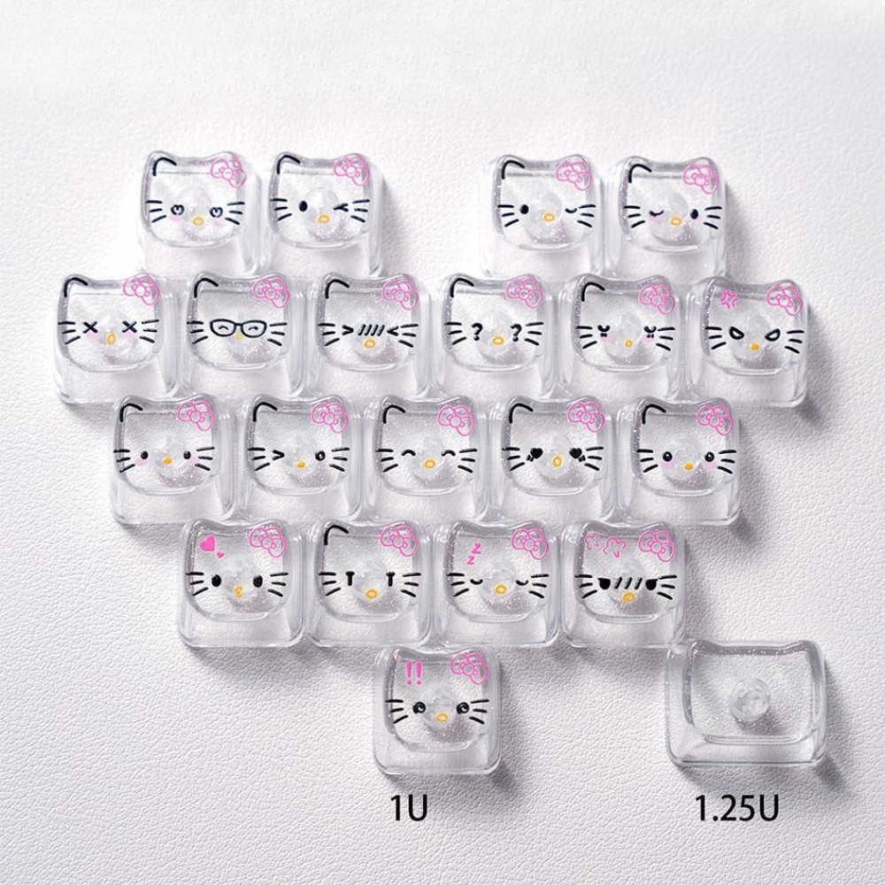 Hello Kitty Keycaps 21 คีย์ MAO โปรไฟล์ PC Light Transmission ...
