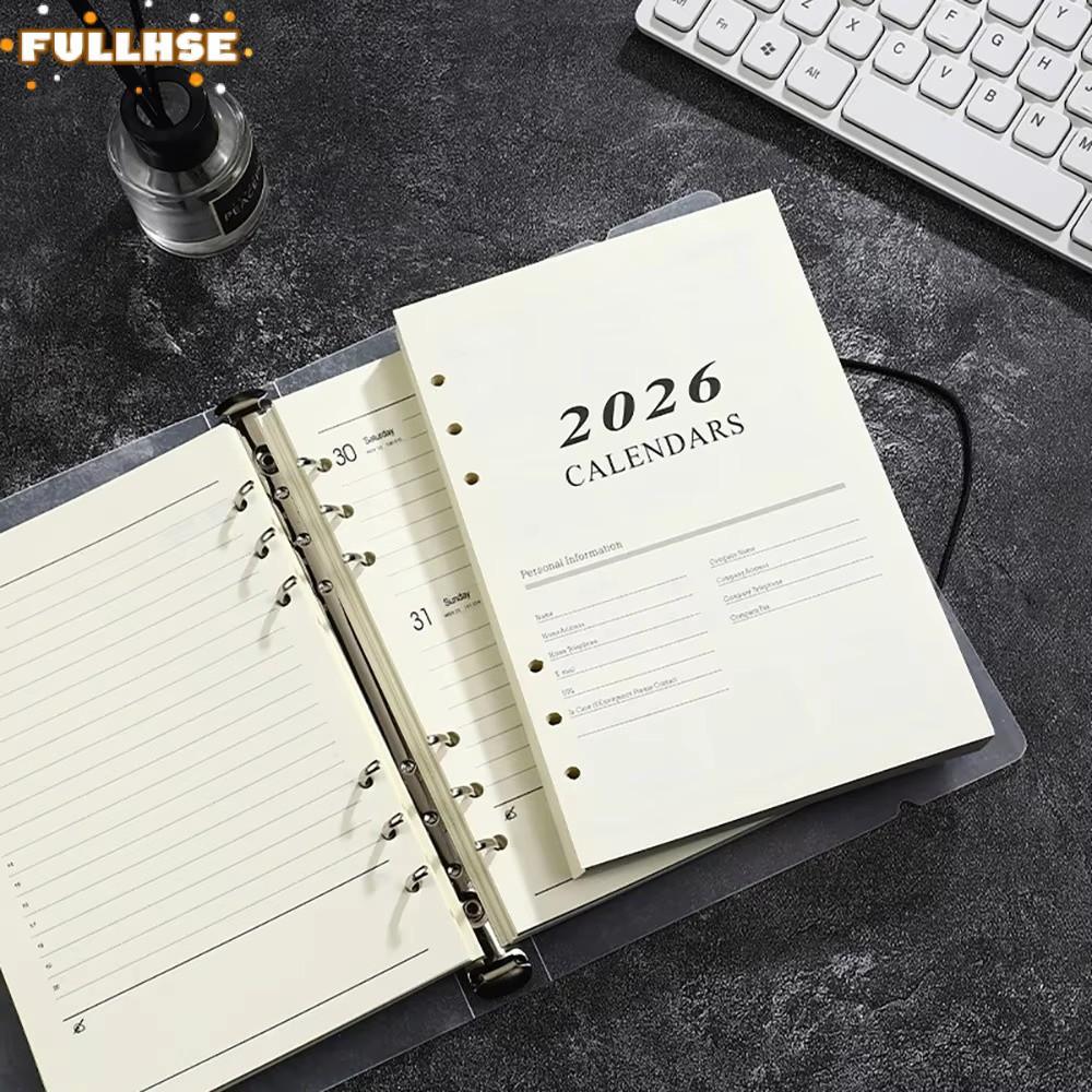 FULLHSE Binder หน้าด้านใน, หน้าเติมใบหลวม A5 Notebook, แผ่น Perforated ...
