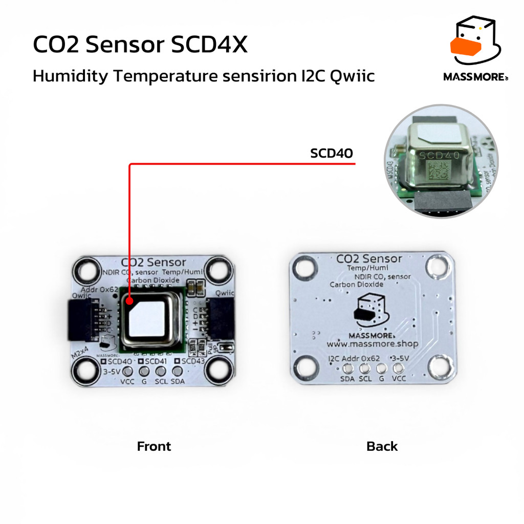 โมดูล CO2 Sensor ชิพแท้ SCD40 SCD41 CO₂ Humidity Temperature sensirion ...