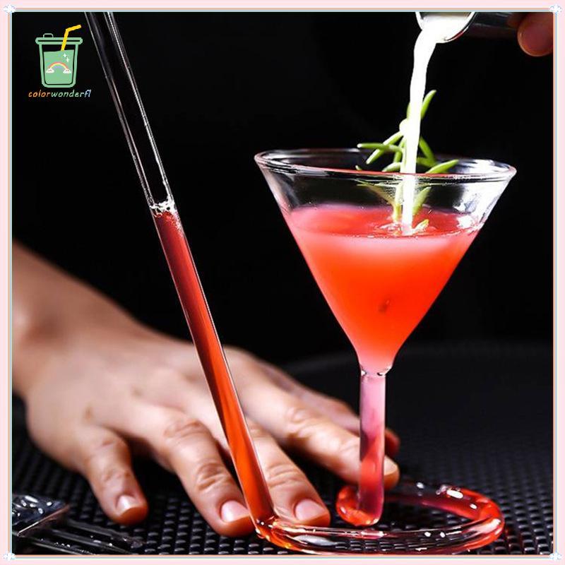 [สี] แก้วหางเกลียวหมุน Martini Creative Long Tail Cotail Straw Glass ...
