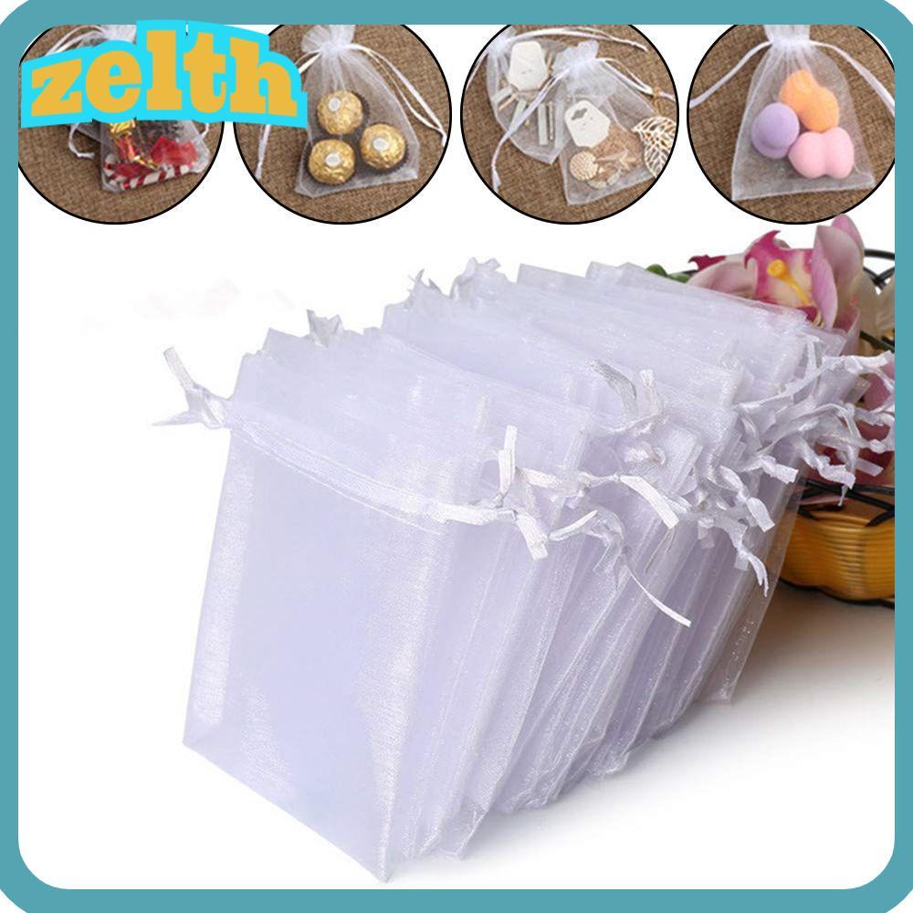 ZELTH 25/50PCS ถุงของขวัญ Drawable Candy Christmas Favor กระเป๋าสีขาว ...