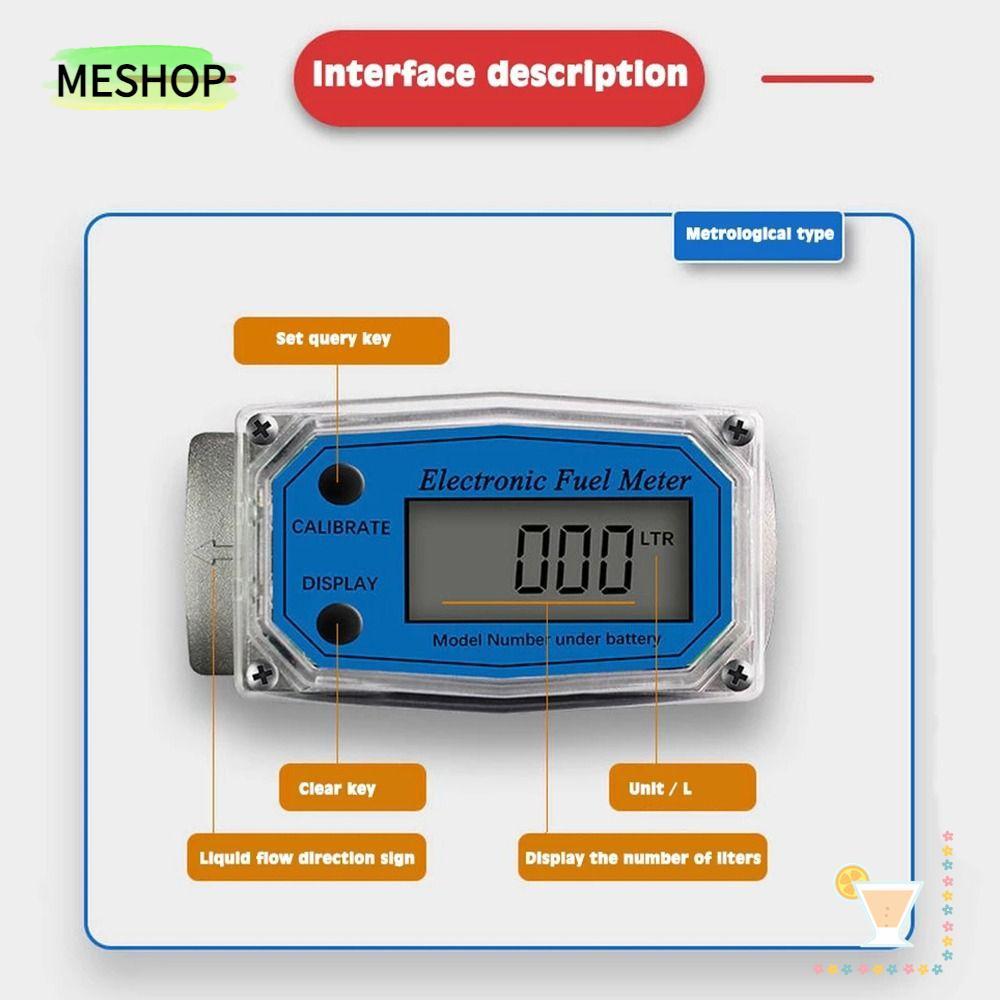 MESHOPTH Digital Turbine Flow Meter Professional Petrol น้ํามันก๊าด ...