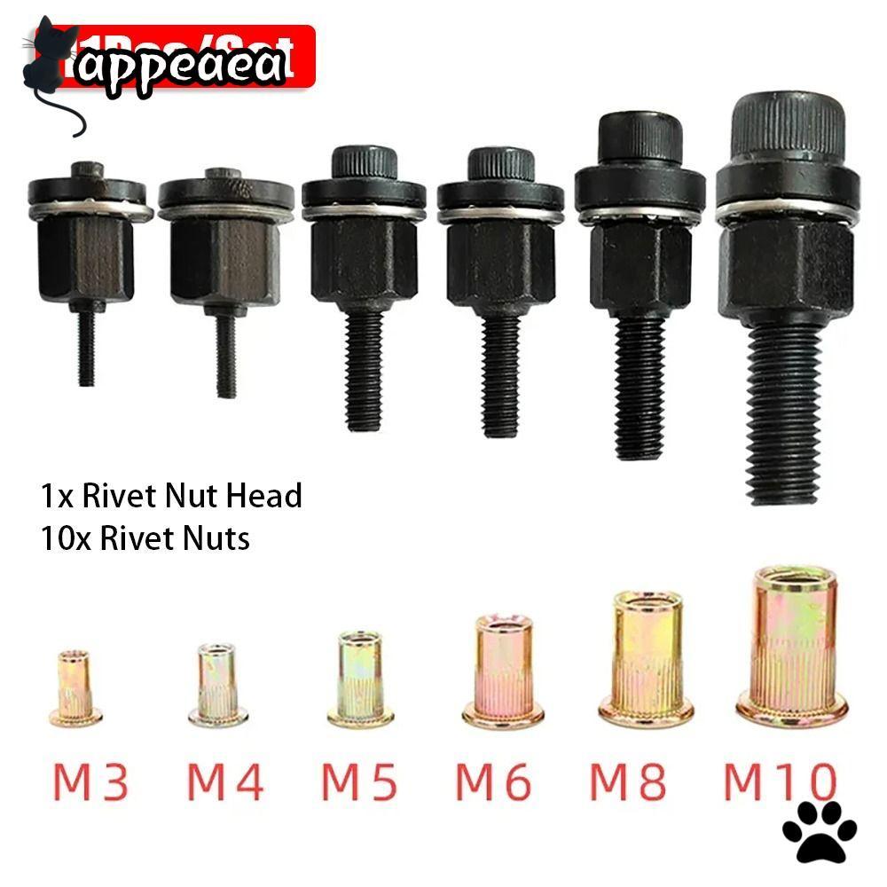 APPEAEA 11 ชิ้น/เซ็ต Hand Rivet Nut, Mandrel Staple สําหรับ Rivet Nut ...