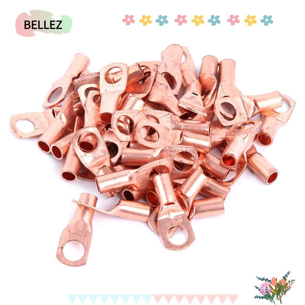 BELLEZ 50 ชิ้นแบตเตอรี่แหวนทองแดง Lug Terminals, ทองแดงบริสุทธิ์เย็นกด ...