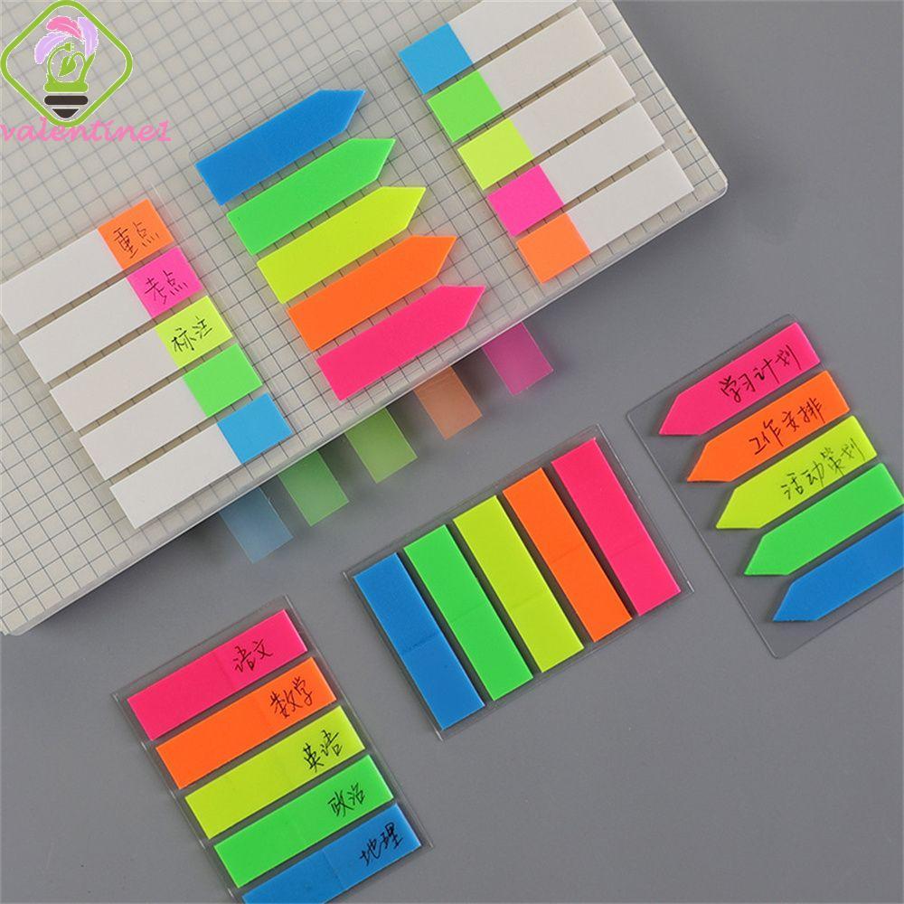 VALENTINE Fluorescent Memo Pad Memo Sticker Paper Memo Flags 100 แผ่น ...