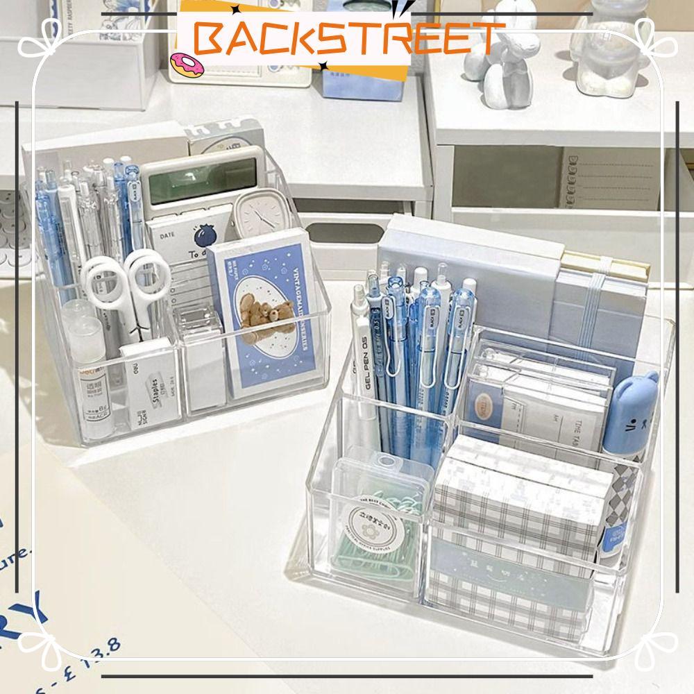BACKSTAGE ที่ใส่ปากกาอะคริลิค, เครื่องเขียน Square Storage Rack, ความจุ ...