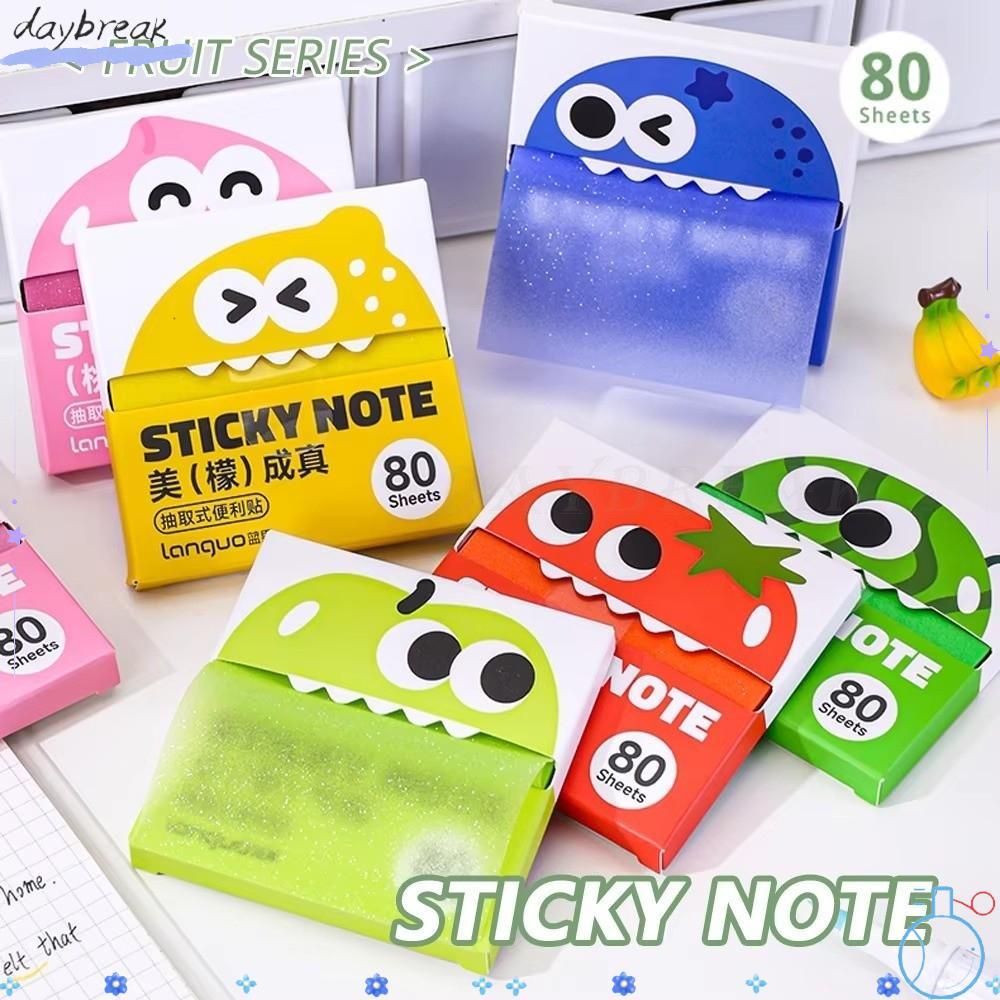 กระดาษแผ่นบันทึก DAYBREAK, การ์ตูนผลไม้ Dopamine Sticky Notes, น่ารัก ...