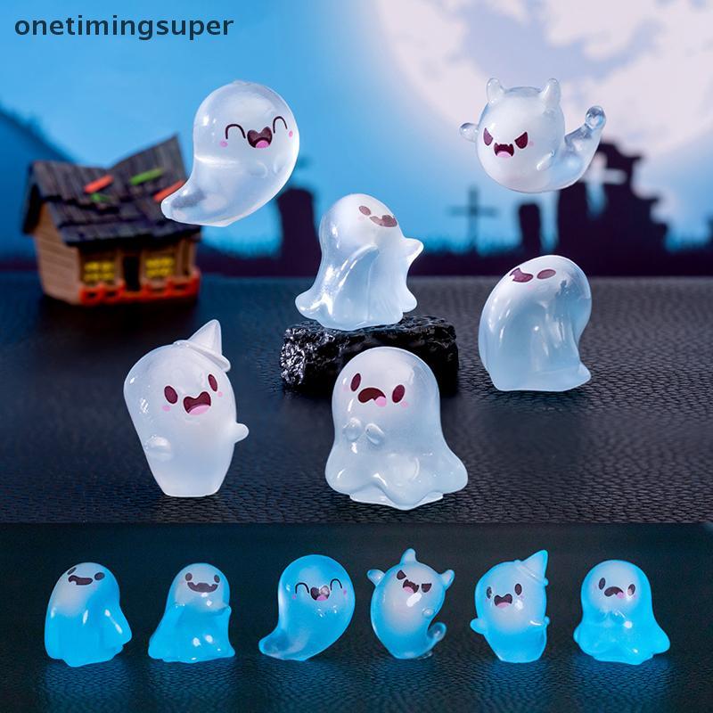Onetimingsuper Mini Ghost ตัวเลขกล่อง Luminous Ghost Figurines เรซิ่น ...