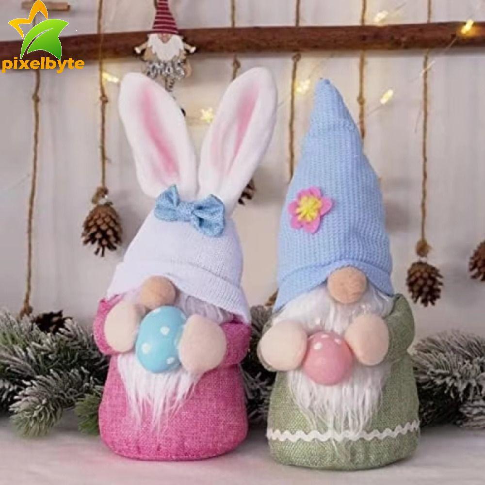 PIXELBYTE Handmade Gnome, Faceless Feature Plush วัสดุ Easter Bunny ...