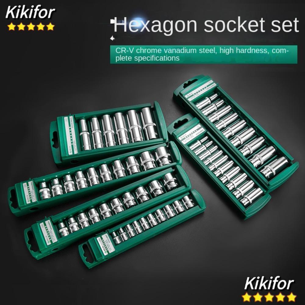 KIKIFOR ชุดหัวประแจ, 1/4 3/8 1/2 Ratchet Tool Hex Socket, Short Long ...
