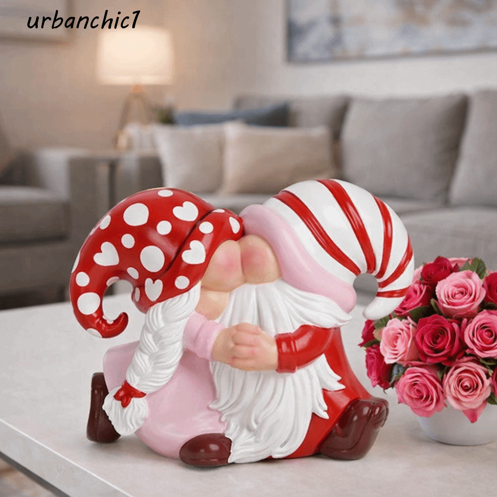 URBANCHIC Heart Dwarf Figurine, เรซิ่นโรแมนติกวันวาเลนไทน์ตกแต่ง,รูป ...