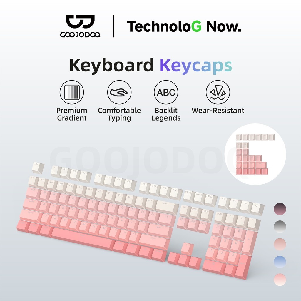 GOOJODOQ 133 key Mechanical Keyboard Keycaps Premium Gradient Design ...