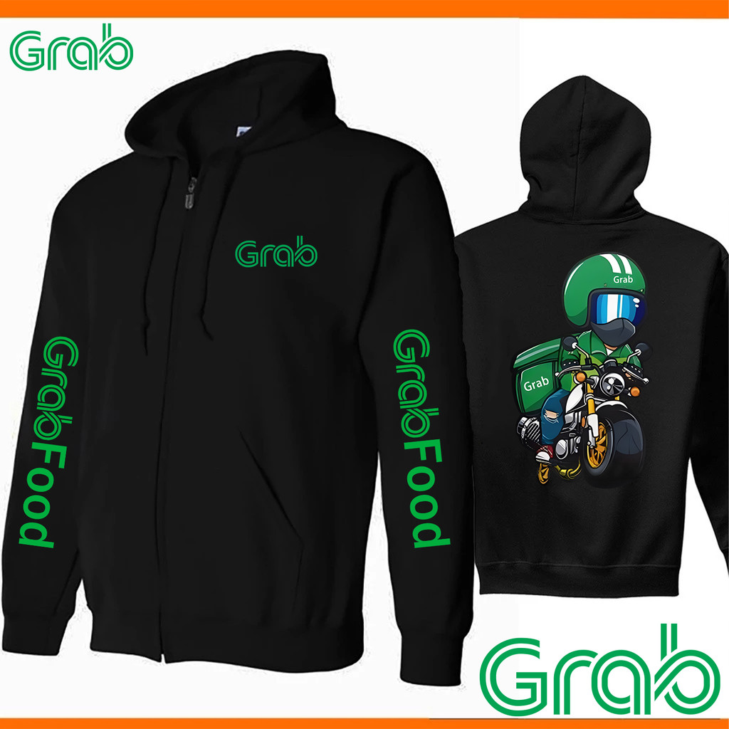 【เสื้อฮู้ด】Grab Delivery Zip-Up Sweatshirt เสื้อกันหนาว Unisex เสื้อกัน ...