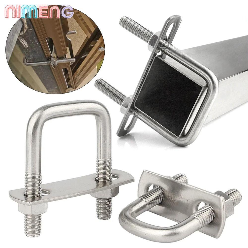 NIMENG 2 ชุดท่อ U-Clamp, มุมขวาสกรู U-bolt Square Clamp, M6 เหล็กพร้อม ...