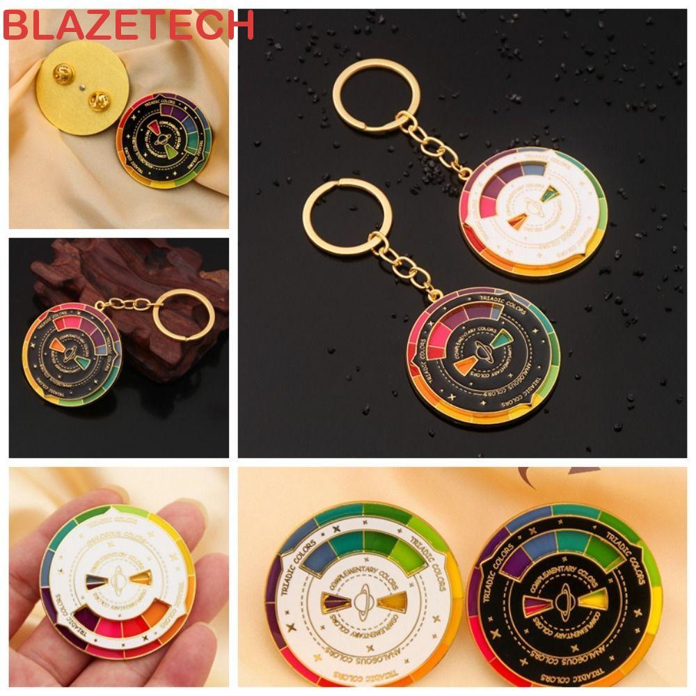 BLAZETECH พวงกุญแจเข็มทิศสีปั่น, ล้อสีหมุนได้สี Palette พวงกุญแจ ...