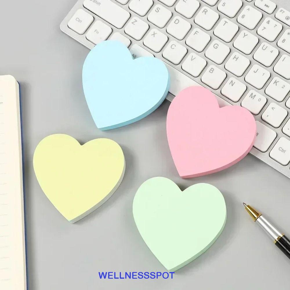 WELLNESSSPOT Sticky Notes, Heart Shaped 120 แผ่น Memo Pad, Notebook ...