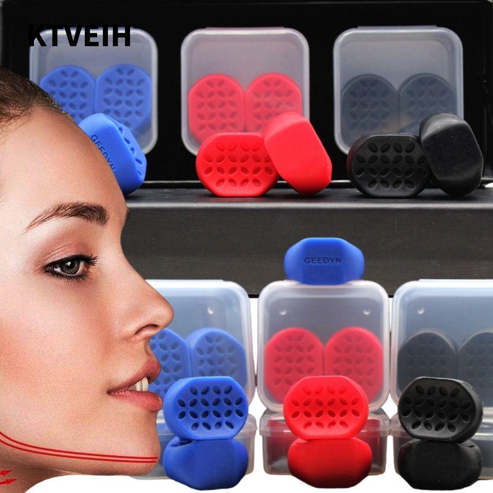 KTVEIH 4 ชิ้น Jaw Line Exerciser, ซิลิโคน Chewing Ball Jaw Exerciser ...