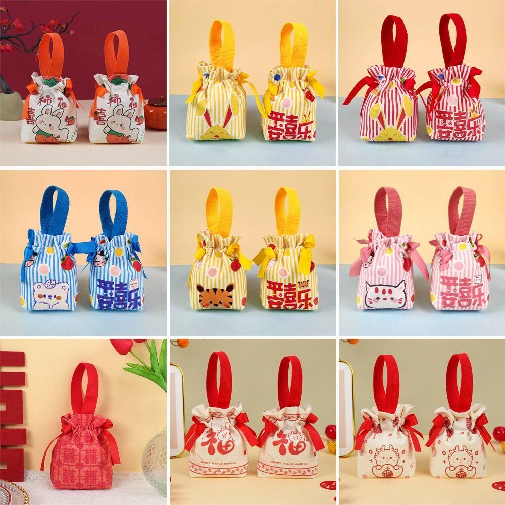 ROSEGOOD Cny Candy Bag,ผ้าใบกระเป๋าของขวัญแต่งงานเทศกาลฤดูใบไม้ผลิ ...