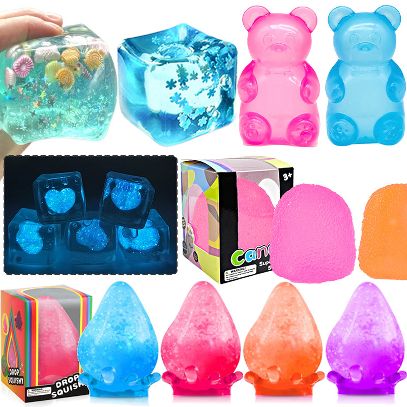 Schylling NeeDoh Nice Cube Frosted Squishy Fidget ของเล่น Ocean Island ...