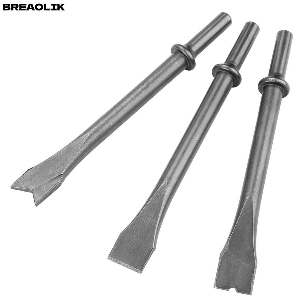 BREAOLIC 3 ชิ้น Air Hammer Chisel ชุด, 0.401 / 10 มม.Shank เหล็กคาร์บอน ...