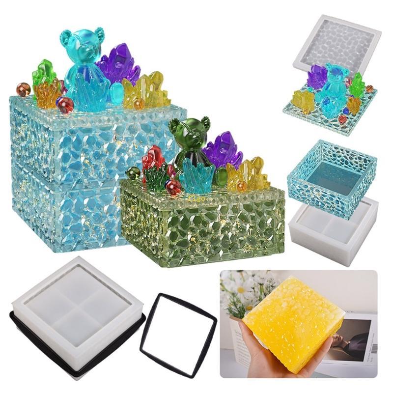 Flgo กล่องเก็บเรซิ่น Moulds พร้อมฝาปิด Diamonds เรซิ่น Jar Mould กล่อง ...