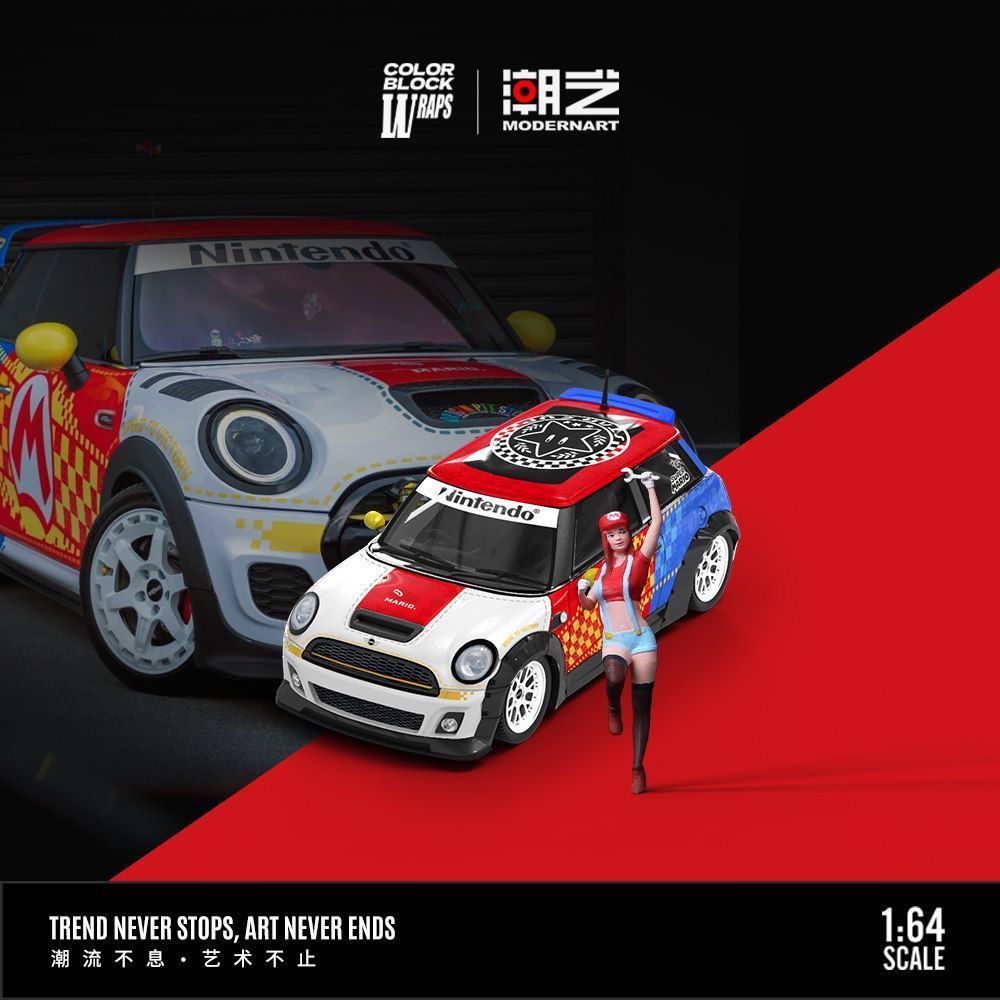 Modernart 1/64 BMW MINI COOPER Mario Alloy รถเหล็กโมเดลของเล่นของขวัญ ...
