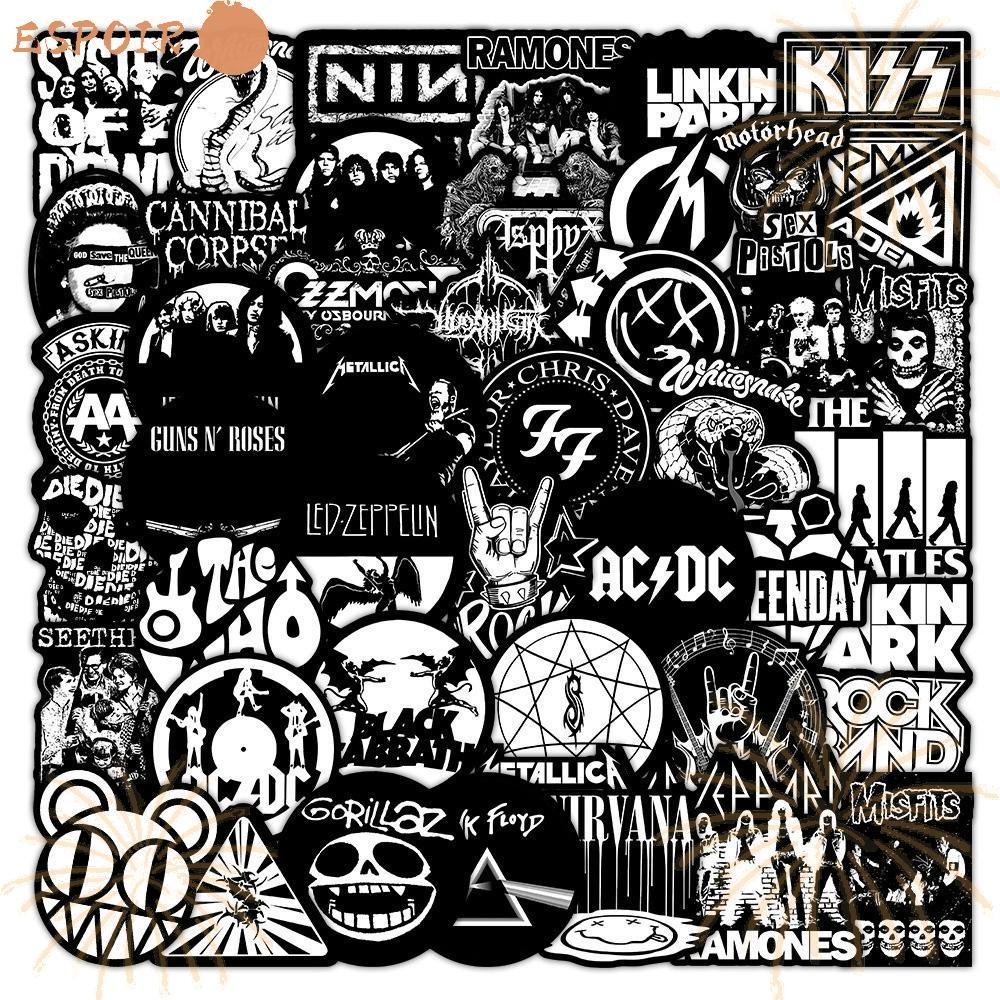 ESPOIR1 Music-Themed Decals, 55 ชิ้น Edgy Designs Rock Band สติกเกอร์ ...
