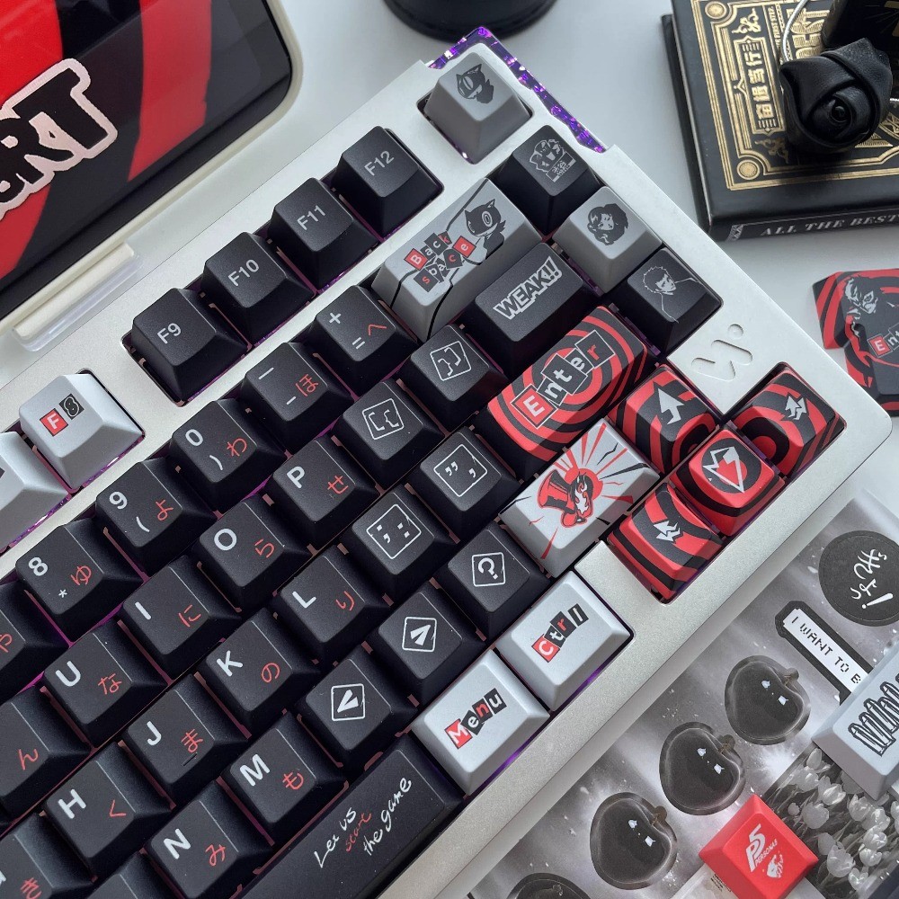 Persona 5 Keycaps โปรไฟล์เชอร์รี่ PBT 140 คีย์ Wooting Aula F75 Dye ...