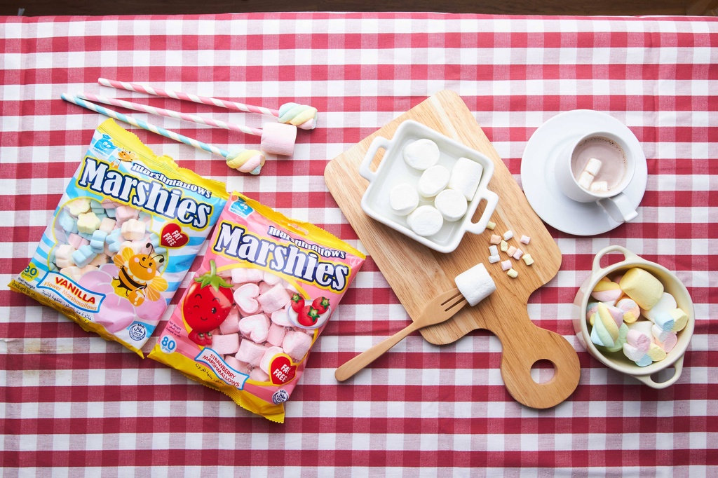 [ขายดี รวมสีและรูปทรง] Marshies มาร์ชี่ส์ มาชเมลโล่ ขนาด 80 กรัม แพ็ค 2 ...