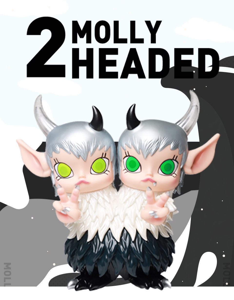 Popmart POPMART MOLLY 2 Headed Edition Limited Edition Figure Props ของ ...