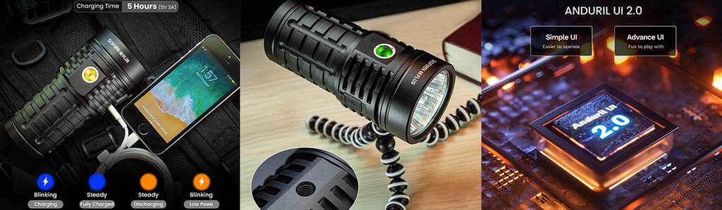 Sofirn Q8 Plus (EC06) ไฟฉาย LED 16000lm ชาร์จ USB C 21700 Anduril 2.0 ...