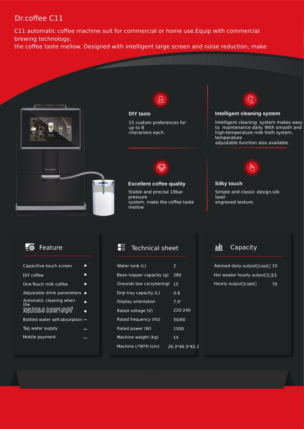 เครื่องชงกาแฟ Dr.Coffee C11-B Fully Automatic Machine | Shopee Thailand