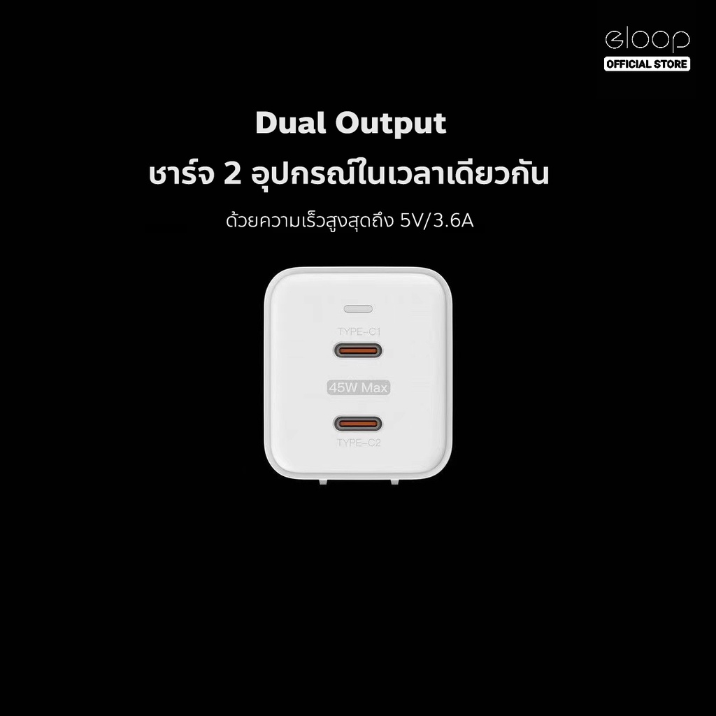 [354บ. ช้อปคุ้ม] Eloop C10 / C11 / C12 GaN รวม หัวชาร์จเร็ว PD สูงสุด 65W | Orsen Apapter หัว ...