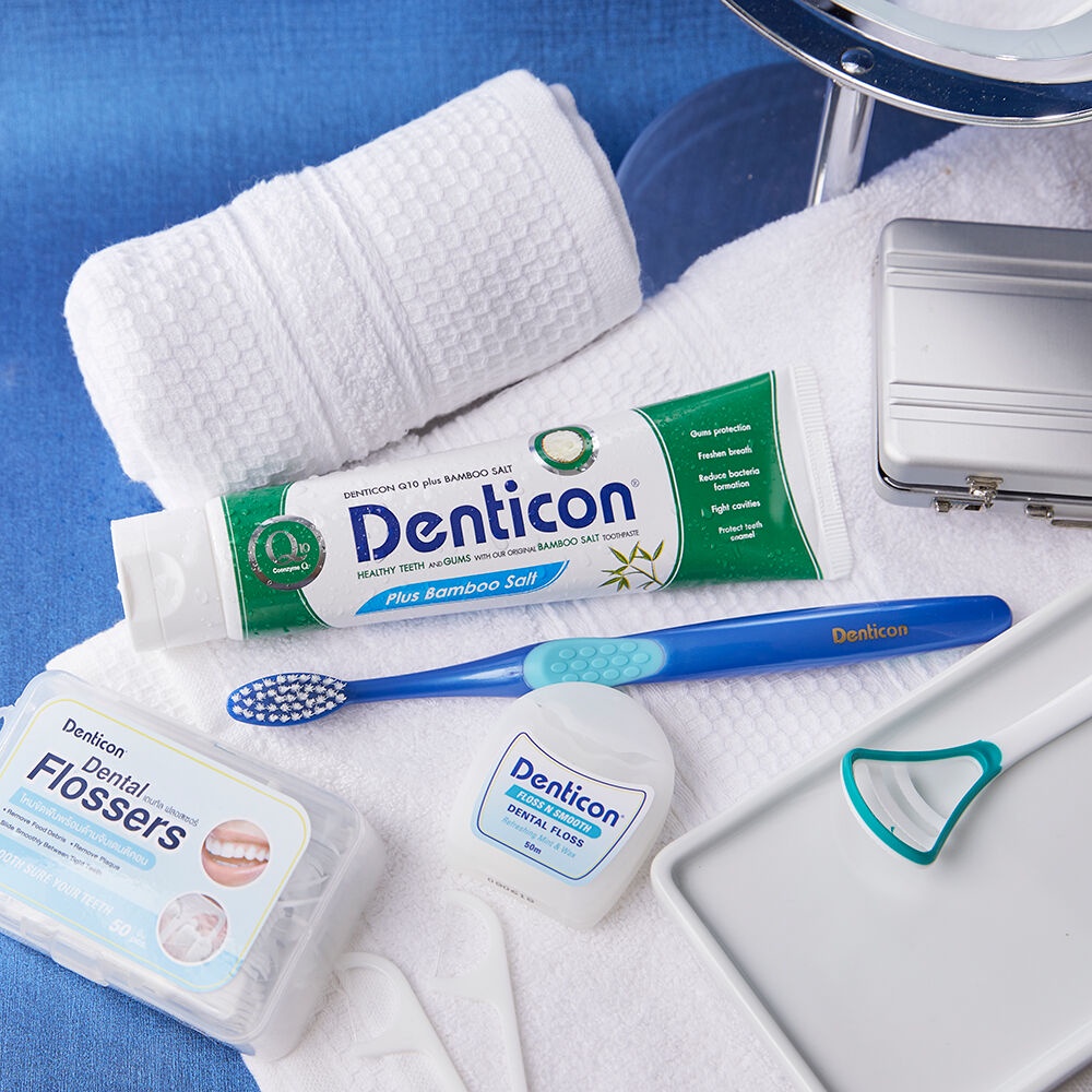 Denticon Toothpaste Q10 Fluoride เดนติคอน ยาสีฟัน [150g x 3pcs] (Total ...
