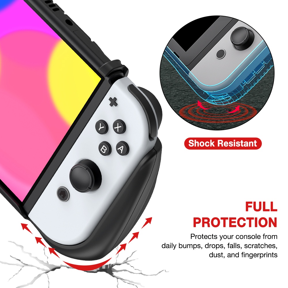 เคสแข็ง กันกระแทก พร้อมช่องใส่การ์ดเกม อุปกรณ์เสริม สําหรับ Nintendo Switch OLED NS OLED ...